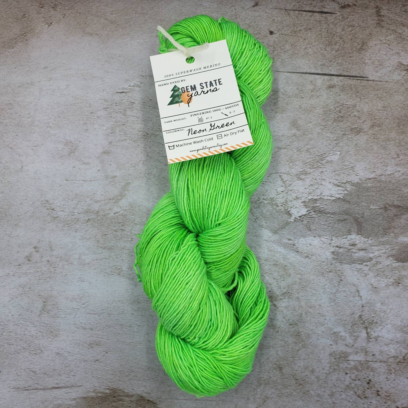 Hand Dyed Yarn in Neon Green | Etsy