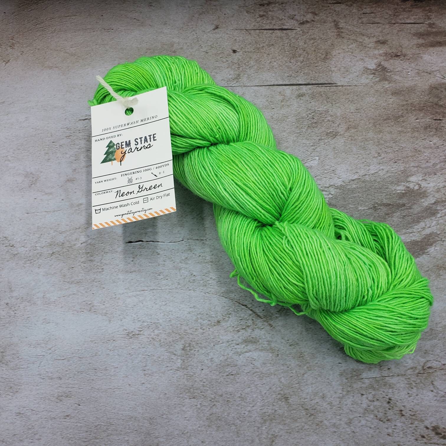 Hand Dyed Yarn in Neon Green | Etsy