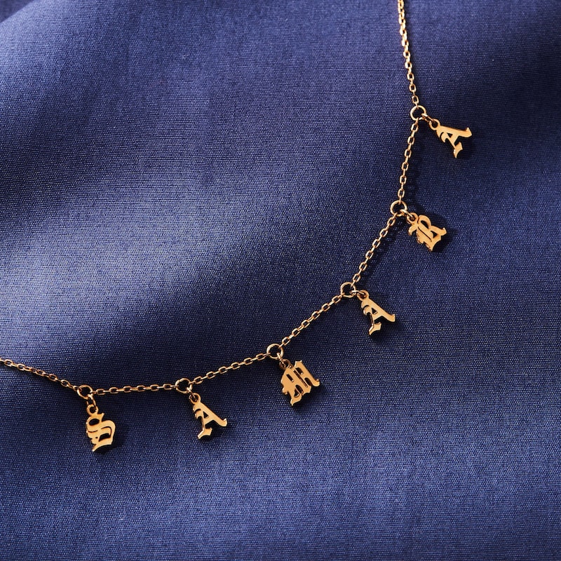 Dangle Letter Necklace - Etsy