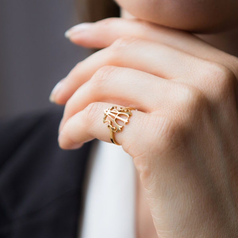 Monogram Ring - Etsy
