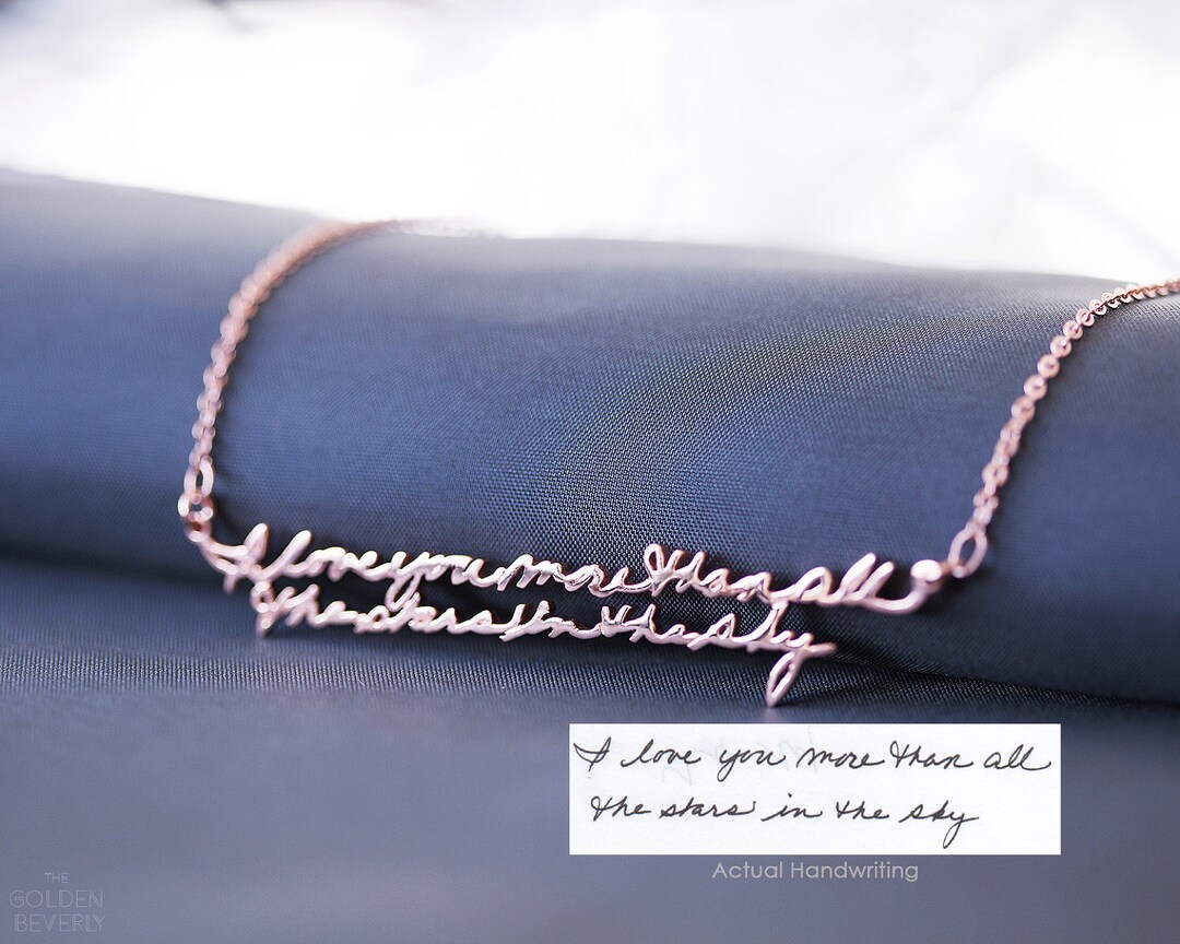 Signature Necklace - Handwriting Jewelry - Personalized Handwriting ...