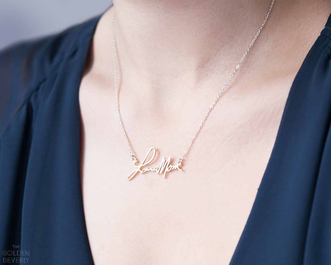 Signature Necklace personalized Handwriting Keepsake Necklace - Etsy