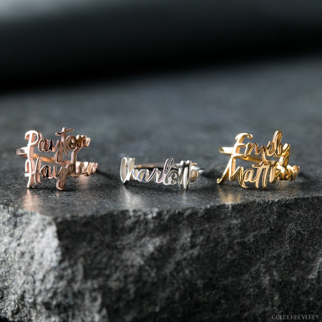 Name Ring - Personalized Two Names Ring - Customized Ring - Three Names ...