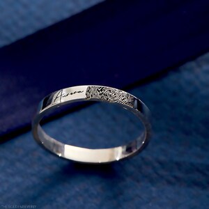 Personalized Finger Print Ring - Stacking Signature Ring - Actual ...