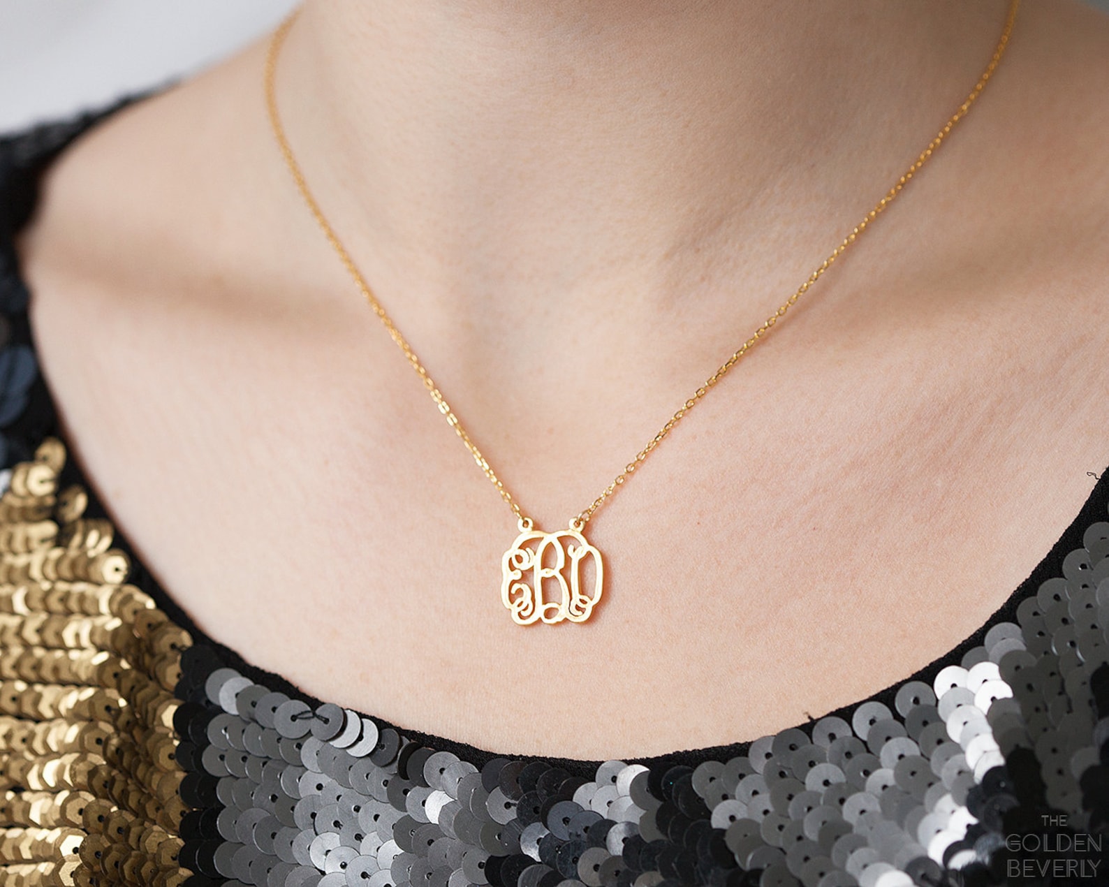 Monogram Necklace Dainty Monogram Necklace Monogram - Etsy
