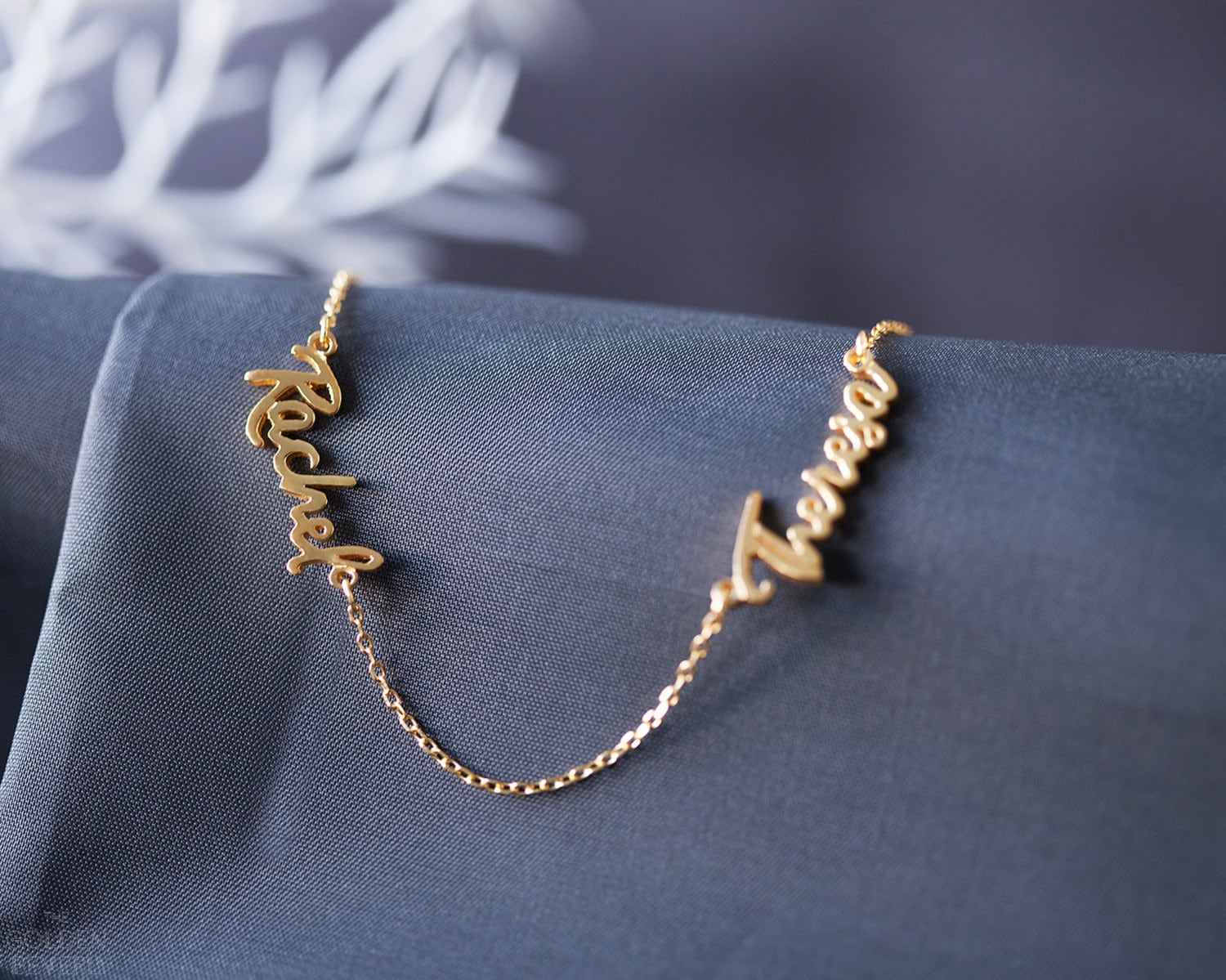 Personalized Two Names Necklace Double Name Necklace - Etsy