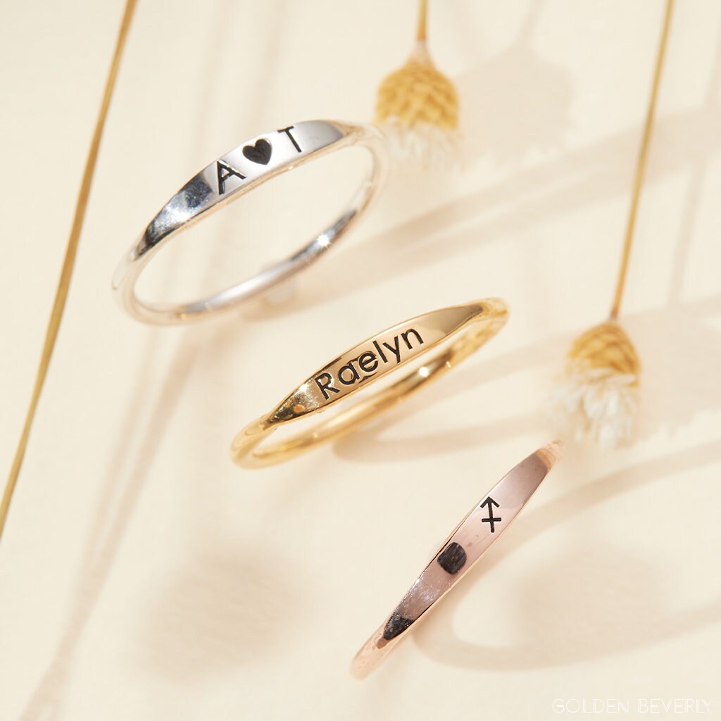 Custom Name Ring Personalized Name Ring Dainty Name Ring | Etsy