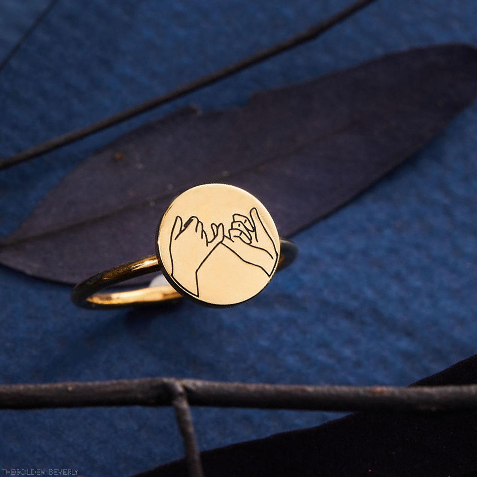 Christmas Gift Custom Hand Gesture Ring Delicate Ring for | Etsy