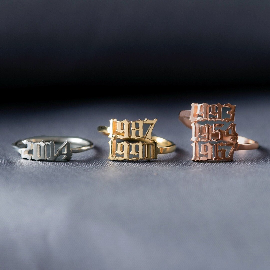 Custom Year Ring - Multiple Name Ring Silver - Three Name Ring - Old ...