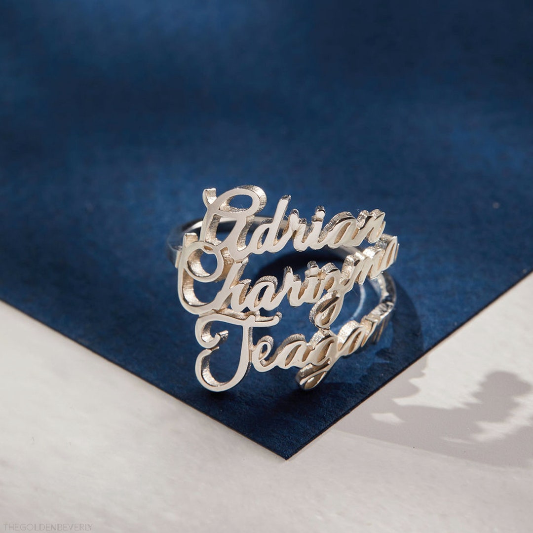 Name Ring - Personalized Two Names Ring - Customized Ring - Three Names ...