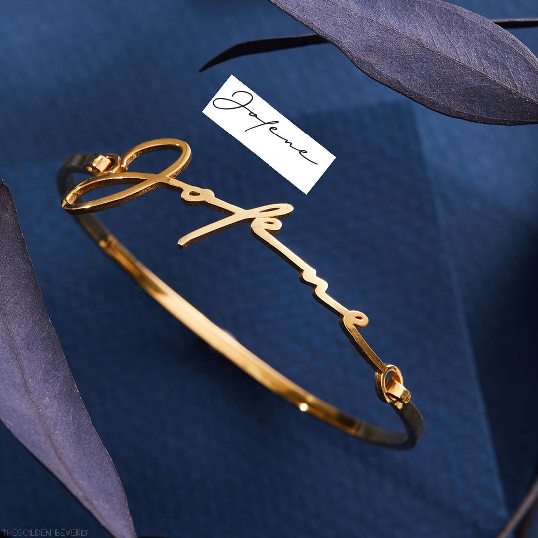 Custom Handwriting Bracelet – Sterling Silver, Signature Jewelry - Etsy