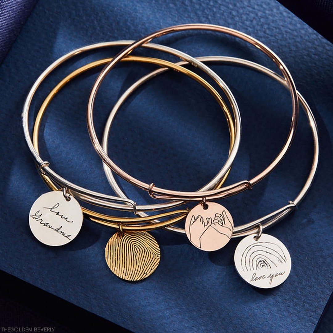 Personalisierter Handschrift Disc Armband - Einstellbarer Fingerabdruck ...