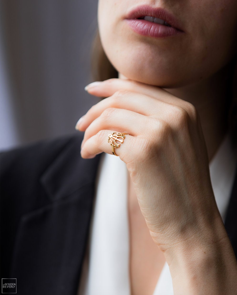 Personalized Monogram Ring Double Initials Ring Custom - Etsy