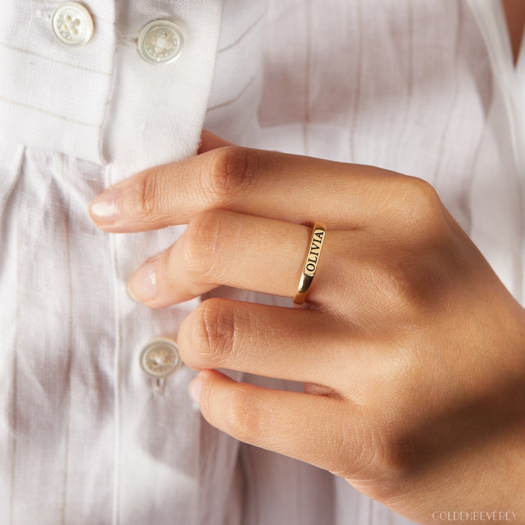 Custom Name Ring - Personalized Signet Ring - Roman Numeral - Custom ...