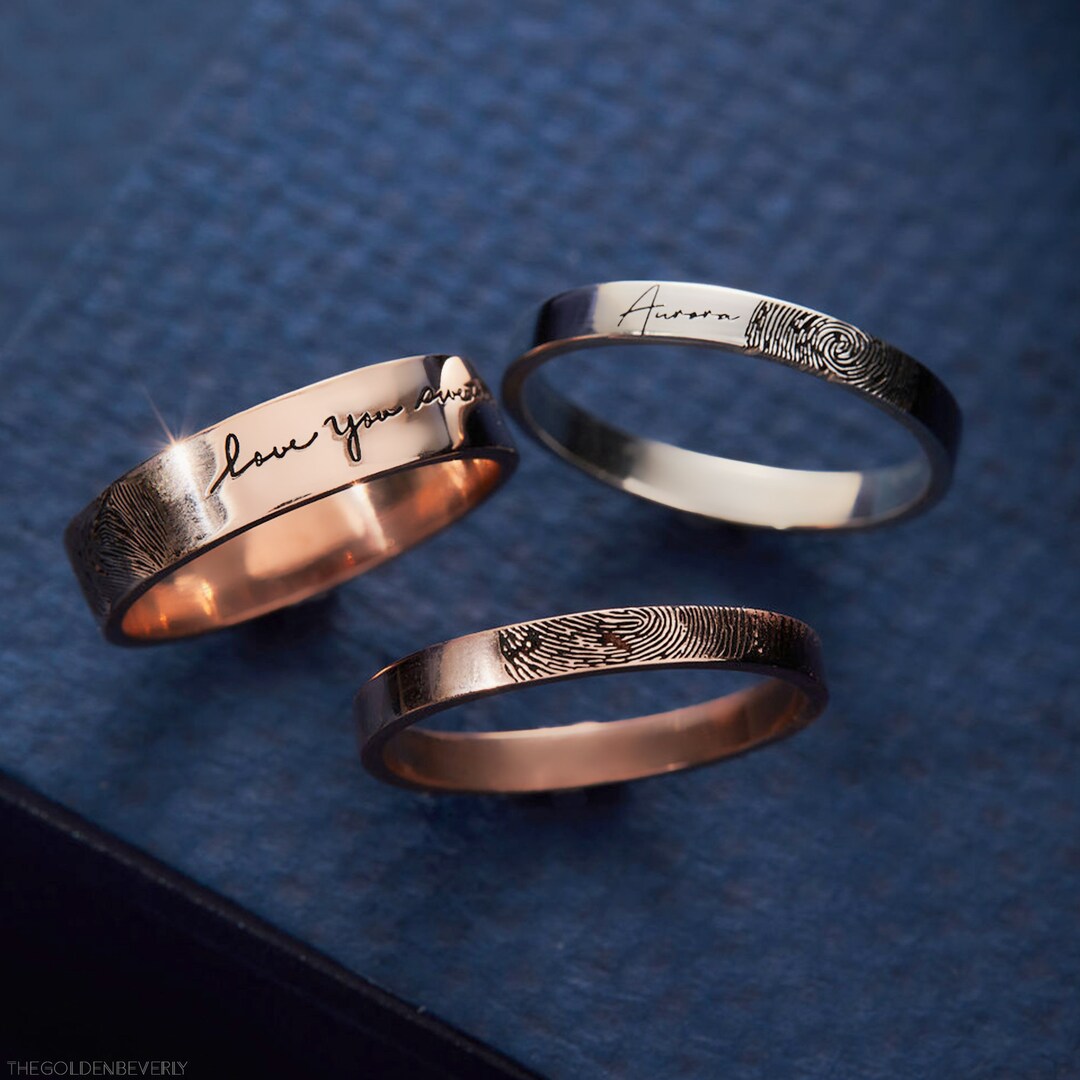 Personalized Finger Print Ring - Stacking Signature Ring - Actual ...