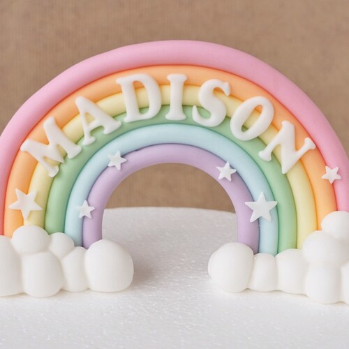 Rainbow Cake Topper Personalized Birthday Cake Topper - Etsy