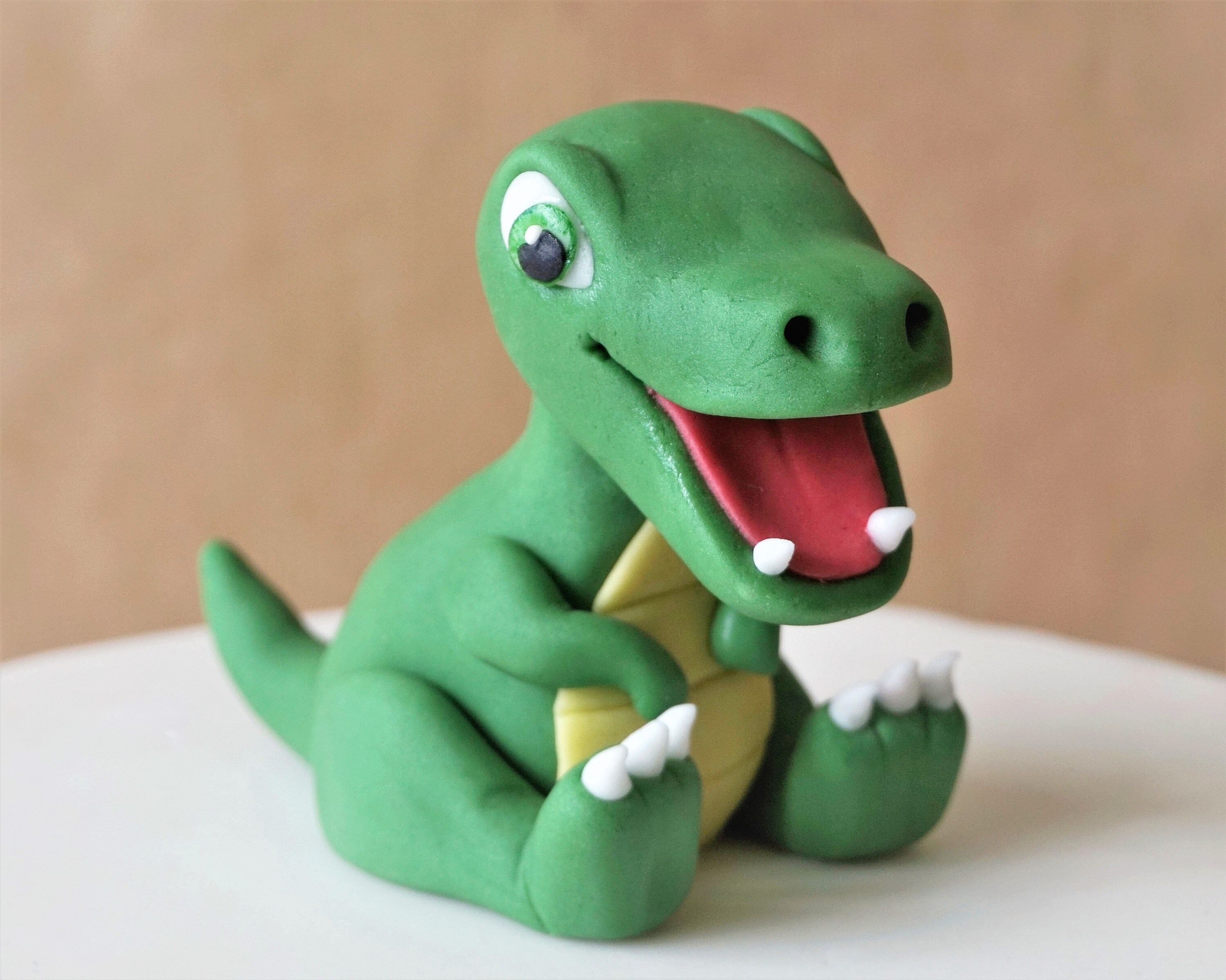 Fondant Baby Dinosaur Cake Topper For Dinosaur Birthday Party Etsy