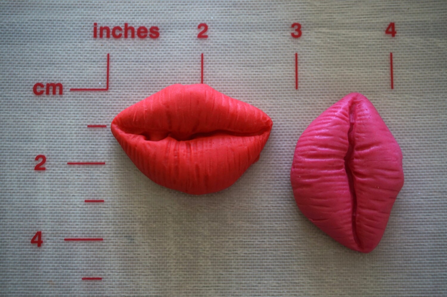 12 Fondant Lips Cake Topper Lips Cupcake Topper Red Lips - Etsy
