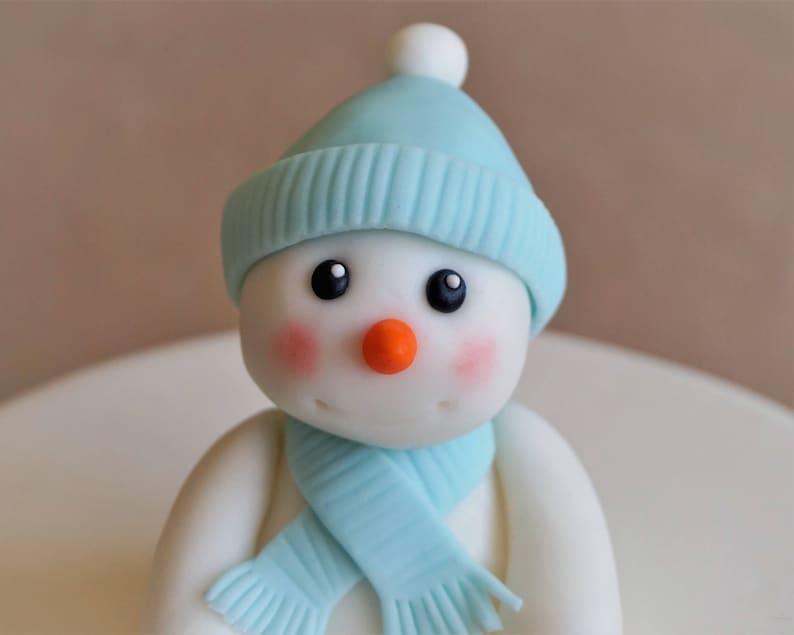 Fondant snowman cake topper snowman topper winter cake | Etsy
