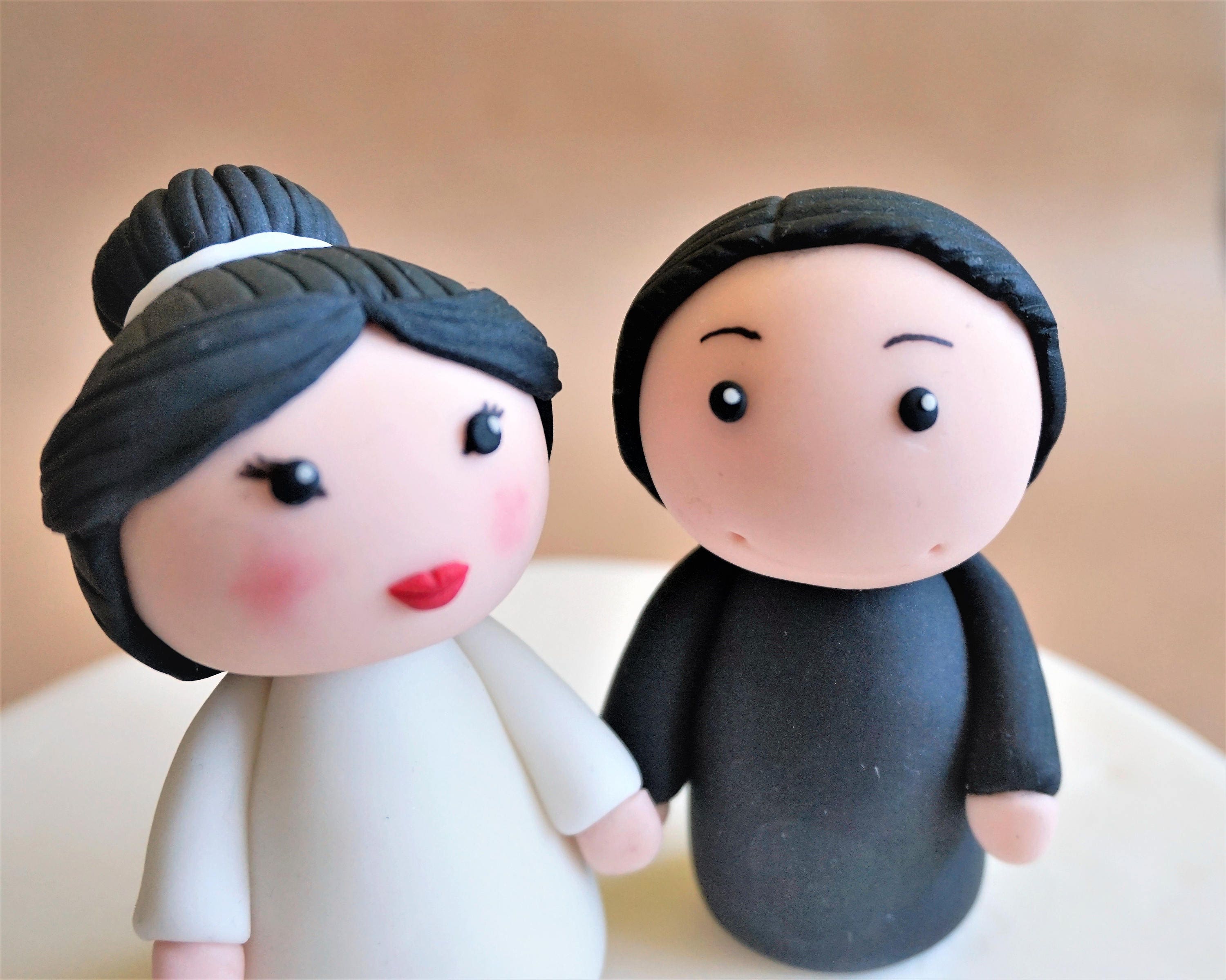 Fondant Bride and Groom Cake Topper Wedding Topper Wedding - Etsy