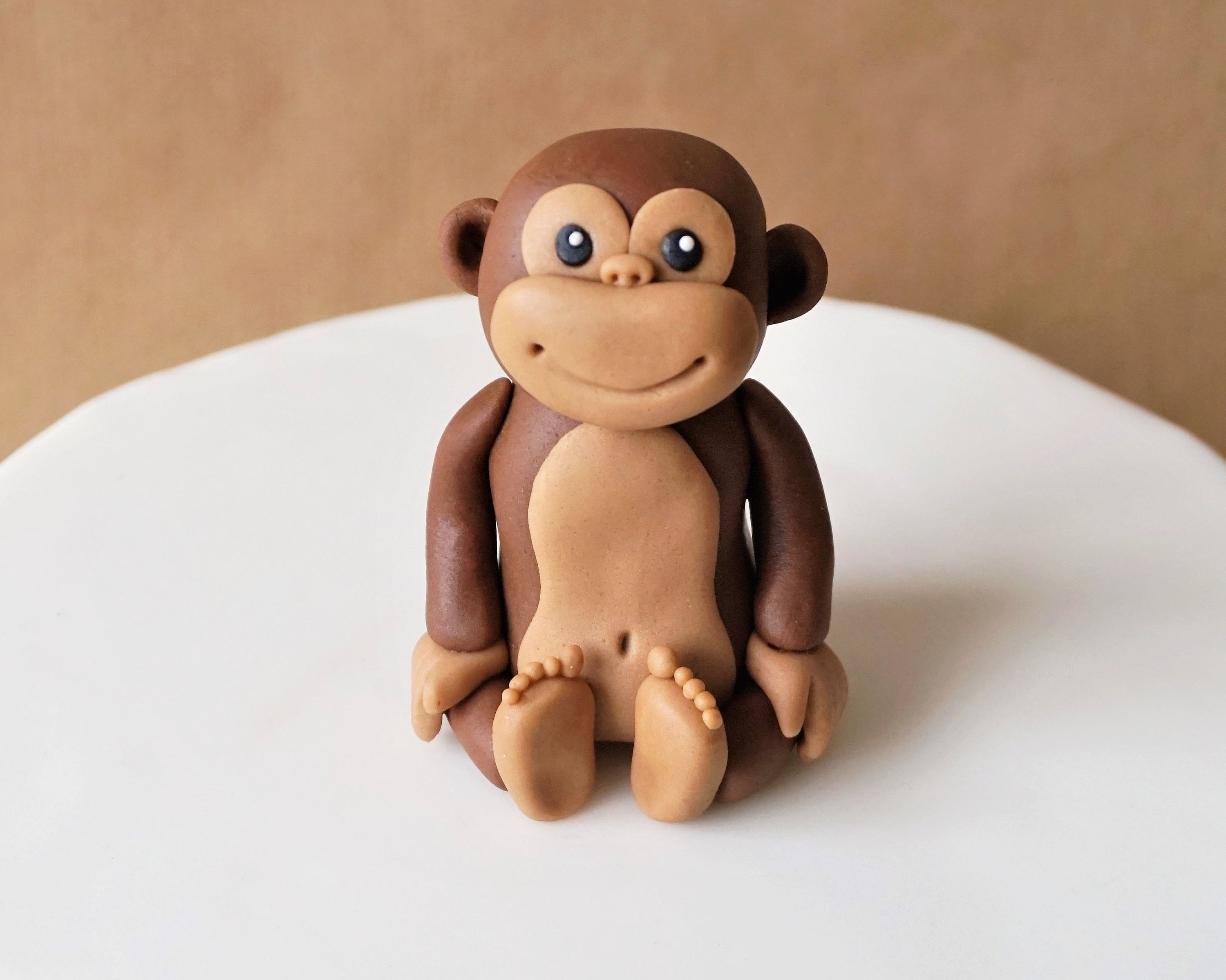 Fondant Monkey Cake Topper for First Birthday Party Fondant - Etsy