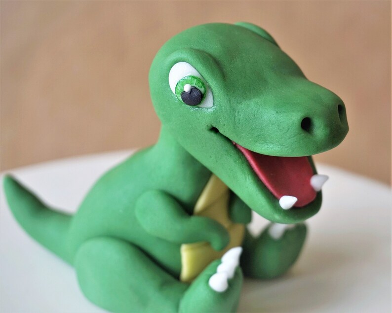 Fondant Baby Dinosaur Cake Topper for Dinosaur Birthday Party | Etsy
