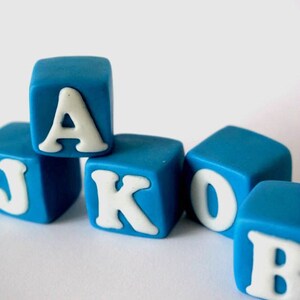 Small Fondant Baby Blocks for First Birthday Cake Custom - Etsy