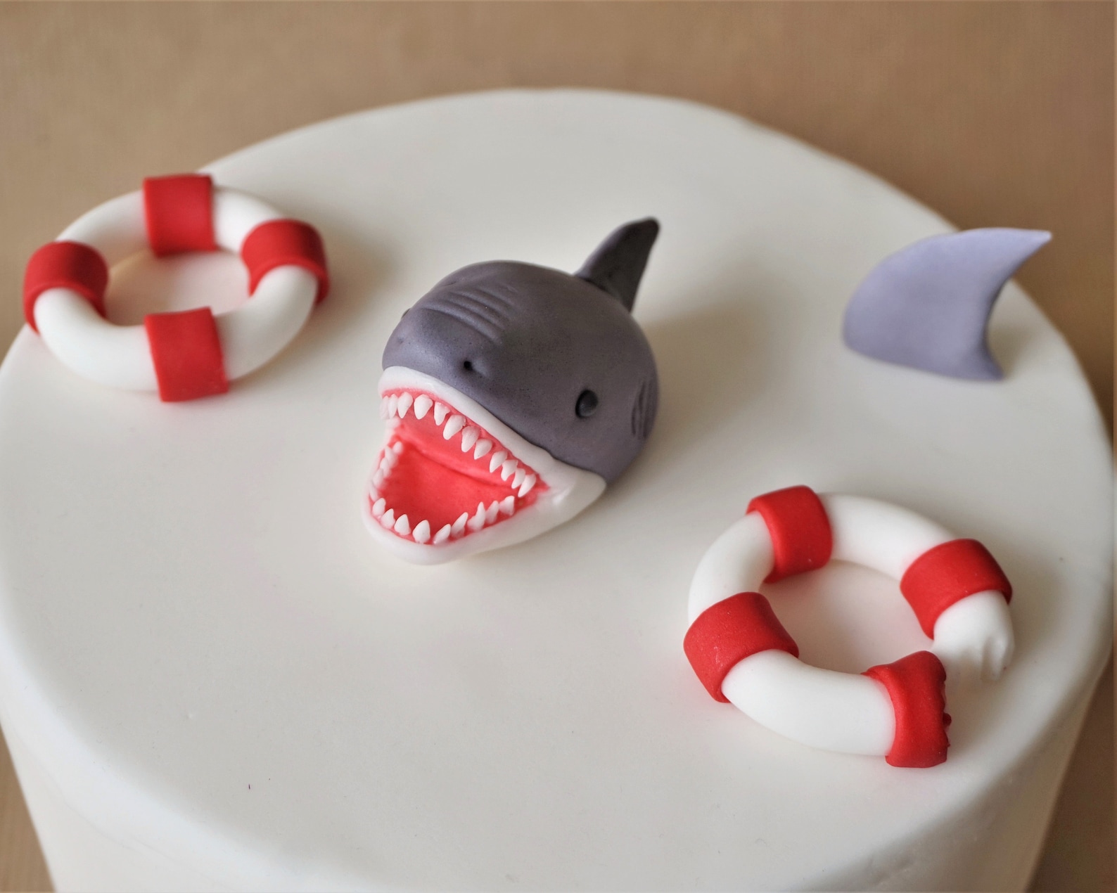 Fondant Shark Cake Topper Set Grey Shark Fin Topper Shark | Etsy