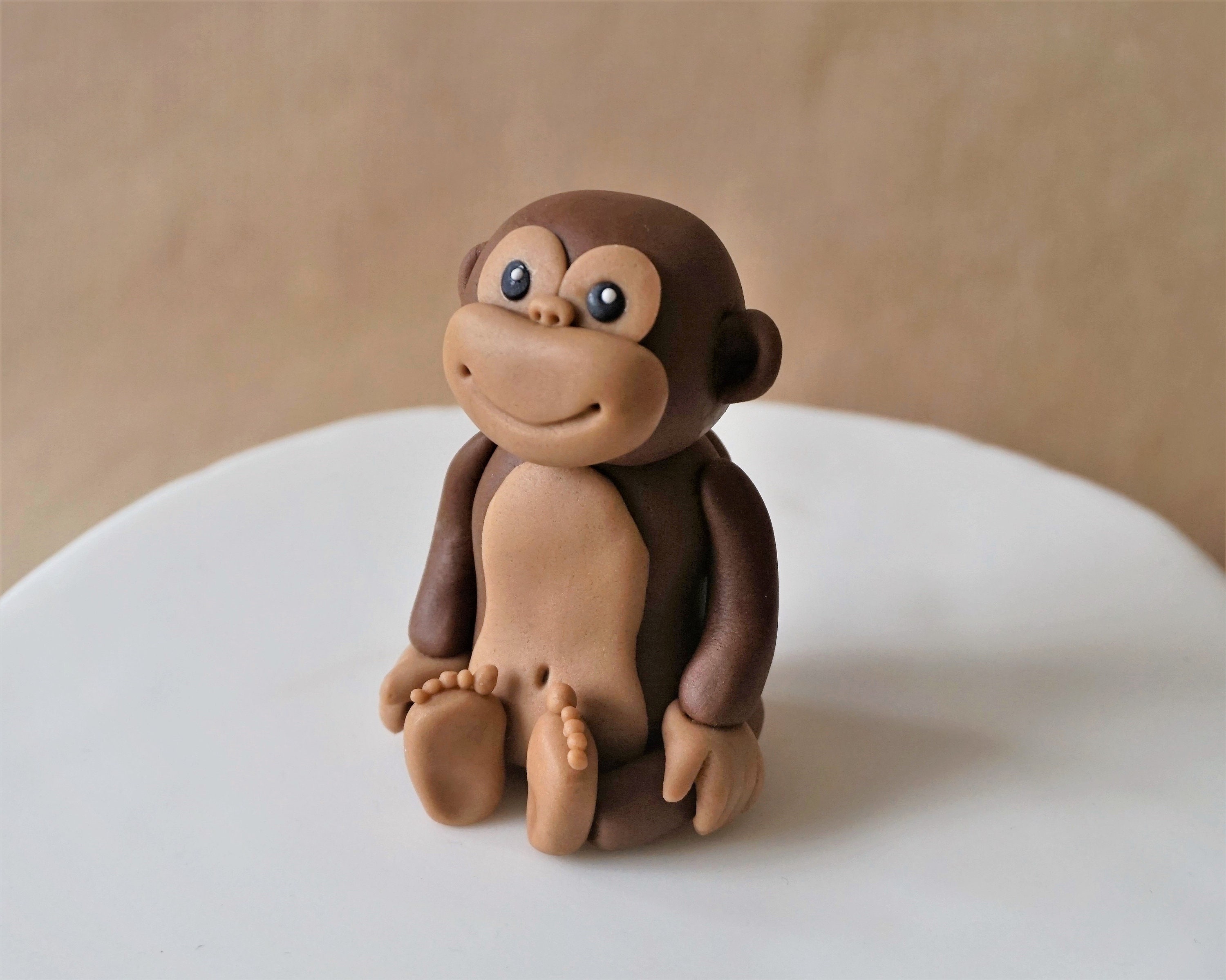 Fondant Monkey Cake Topper for First Birthday Party Fondant | Etsy
