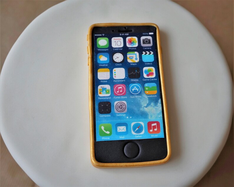 Fondant cell phone cake topper for sweet 16 birthday party | Etsy