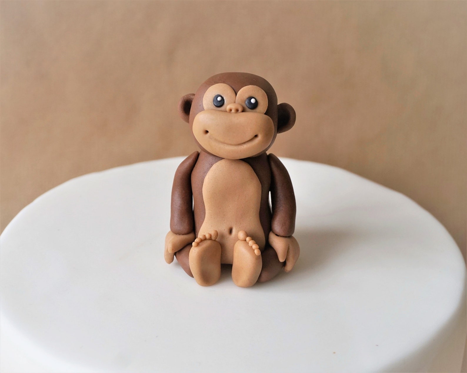 Fondant Monkey Cake Topper for First Birthday Party Fondant | Etsy UK