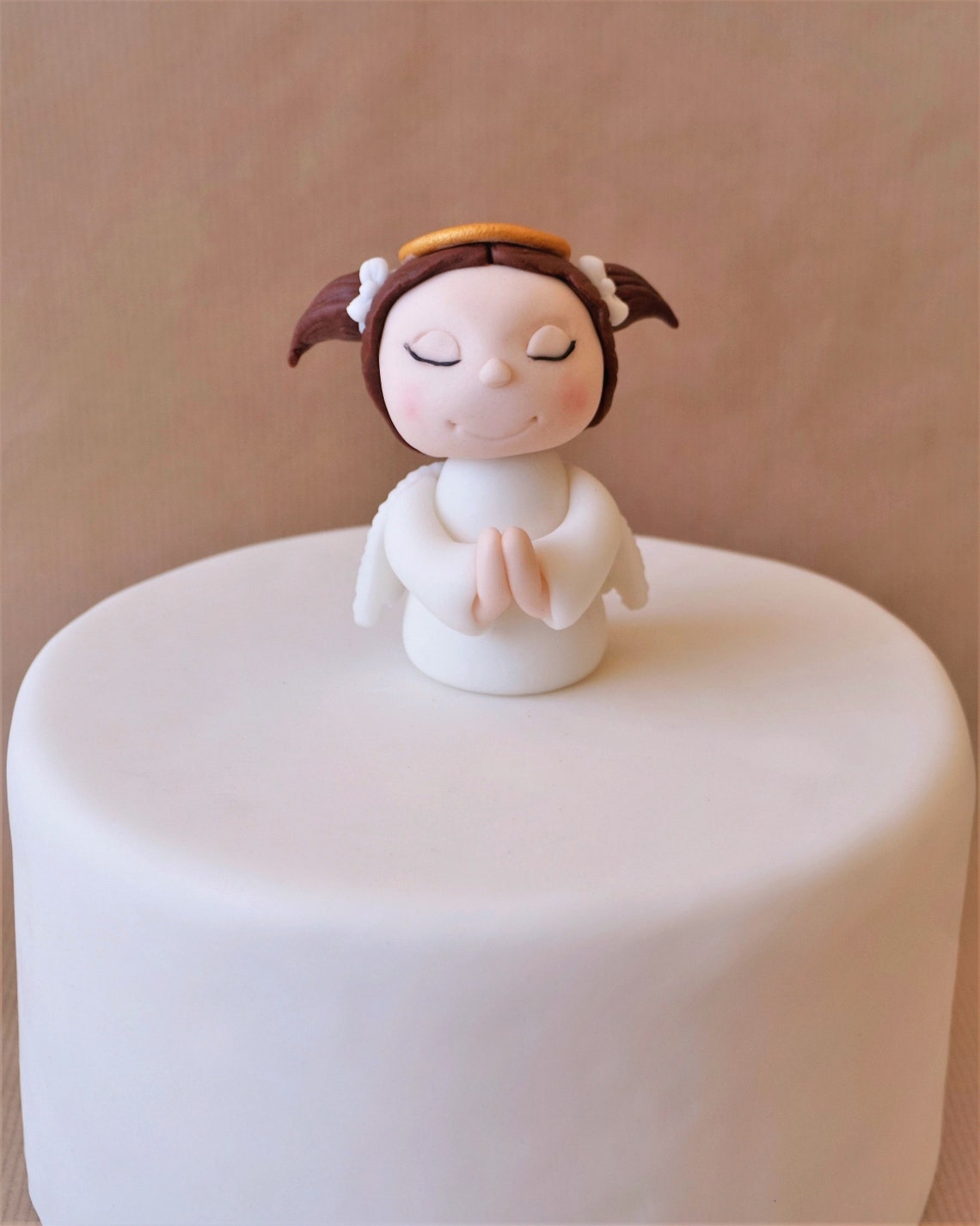 Fondant Angel Cake Topper Little Angel Figurine Christening - Etsy