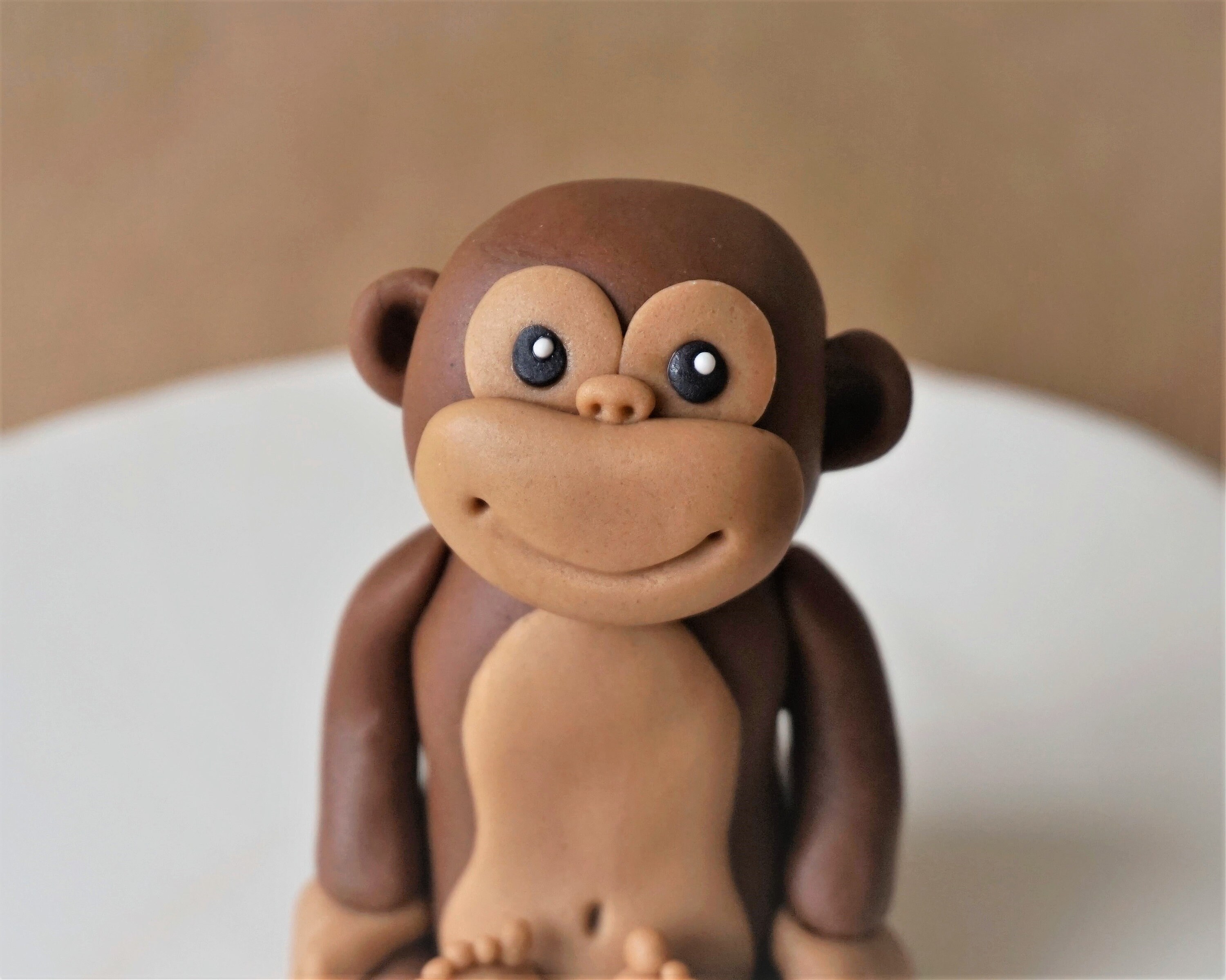 Fondant Monkey Cake Topper for First Birthday Party Fondant | Etsy UK