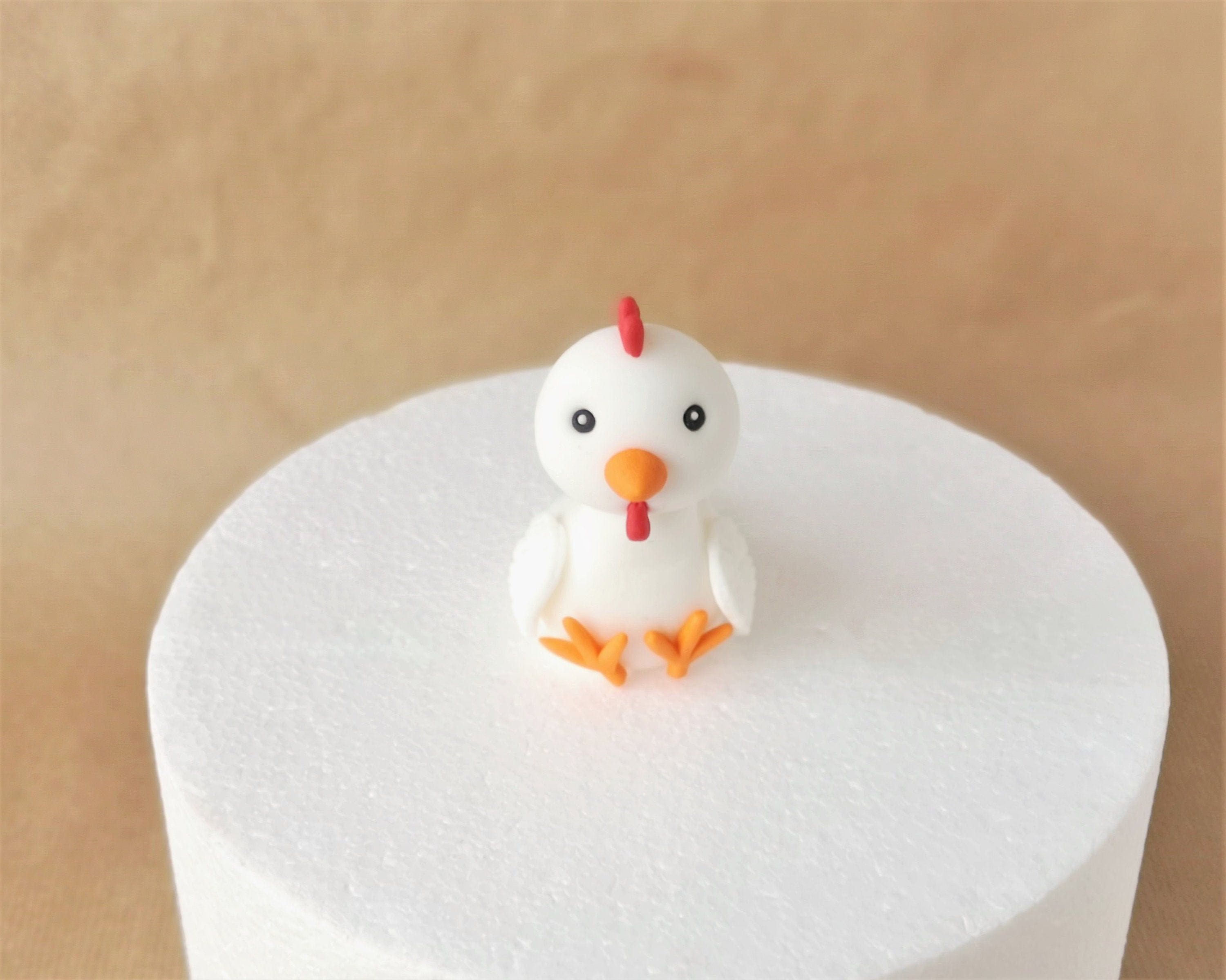 Fondant chicken cake topper for a farm birthday party farm | Etsy