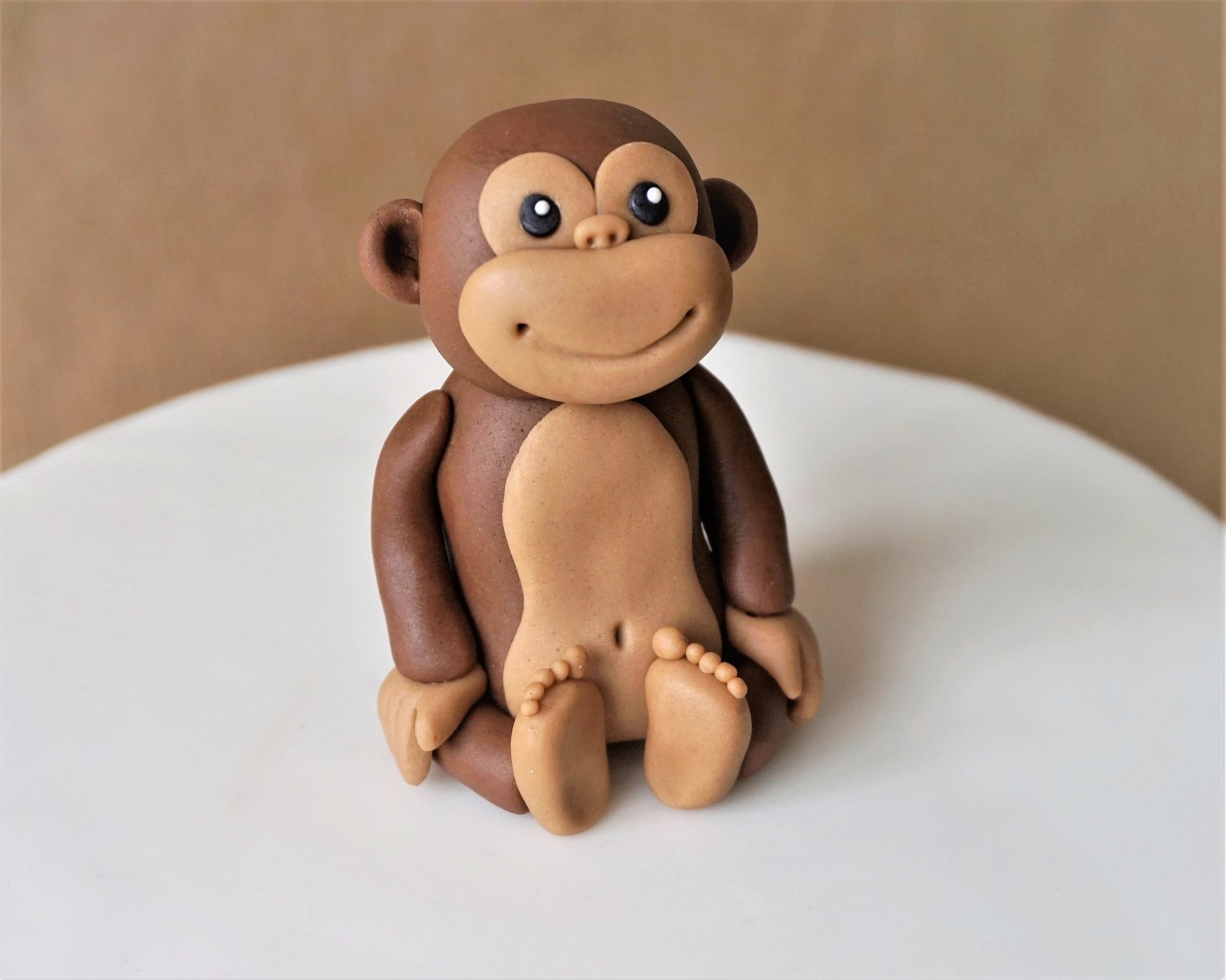 Fondant Monkey Cake Topper for First Birthday Party Fondant | Etsy UK
