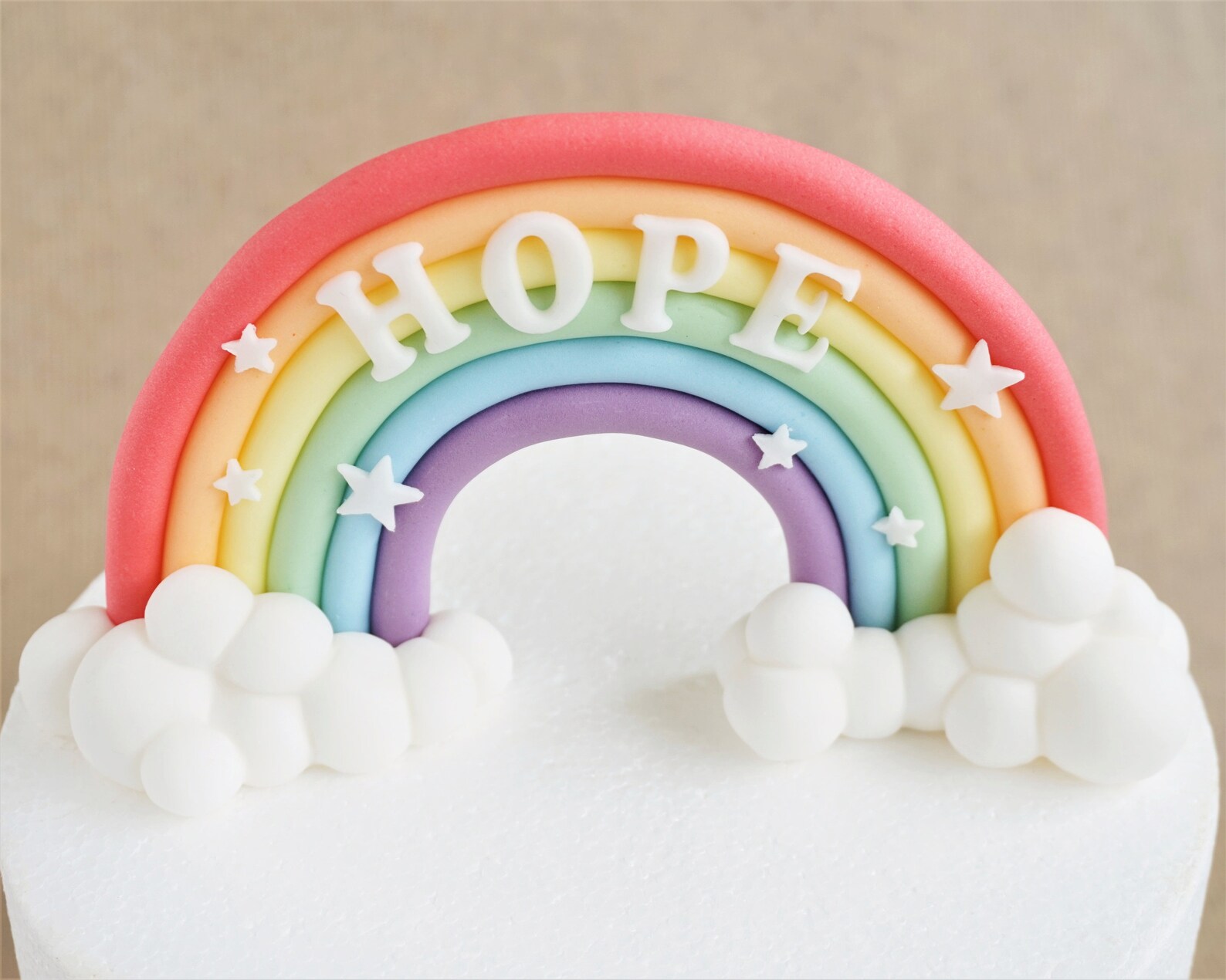 Fondant Rainbow Cake Topper Fondant Name Rainbow With Name - Etsy Australia