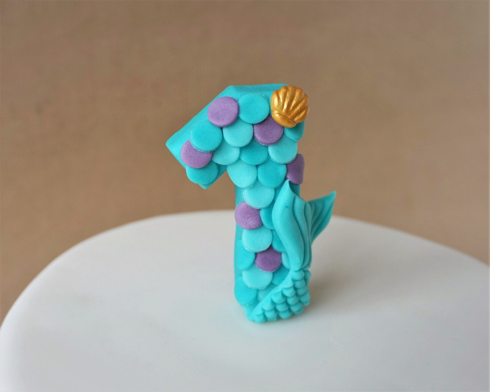 Fondant Mermaid Number 1 Cake Topper Mermaid Theme Number One - Etsy