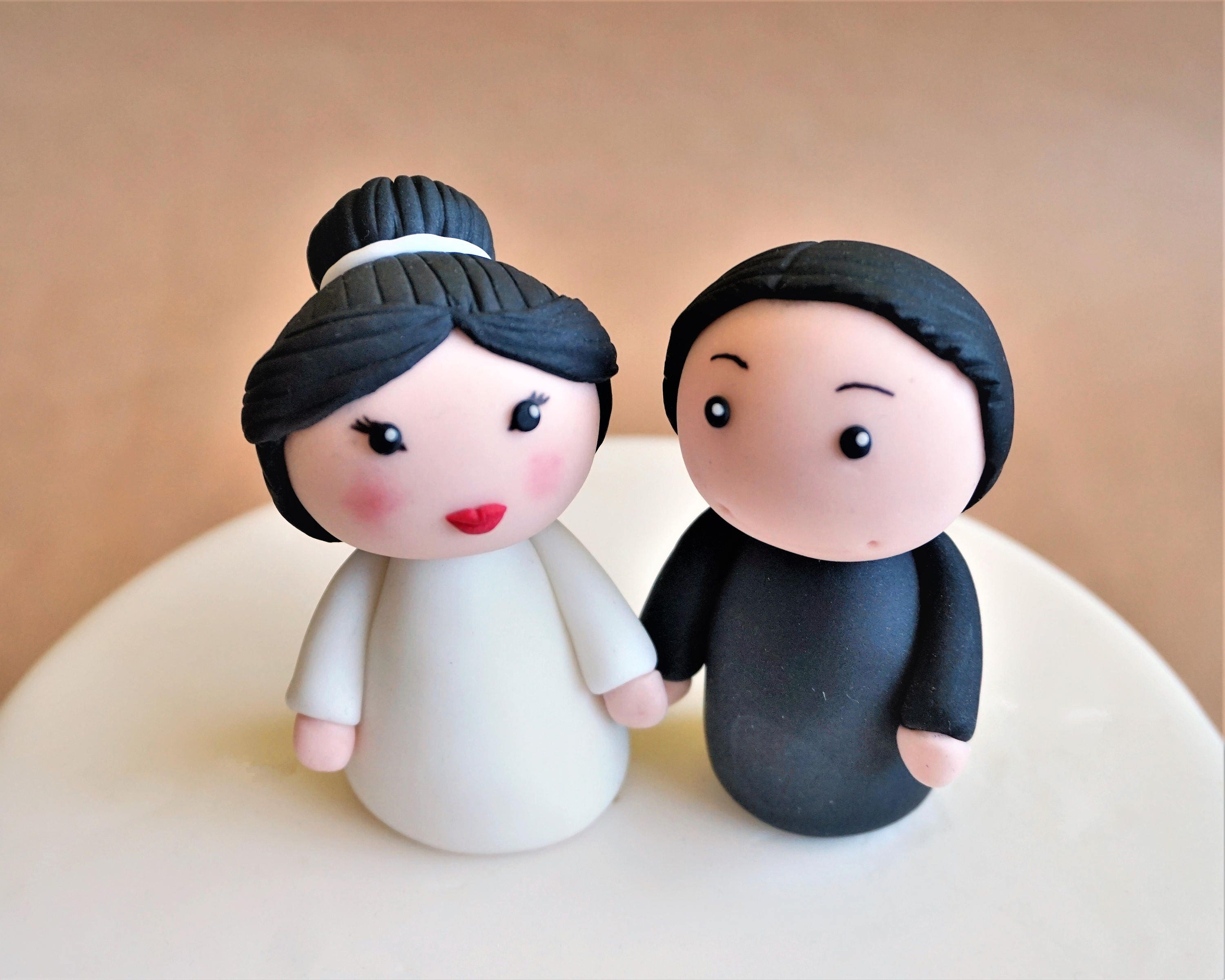 Fondant Bride and Groom Cake Topper Wedding Topper Wedding - Etsy