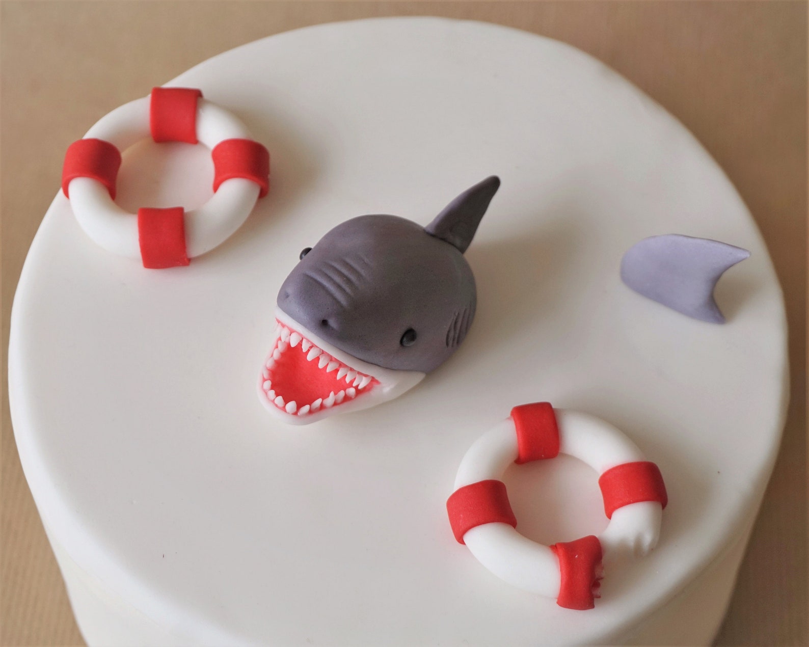 Fondant Shark Cake Topper Set Grey Shark Fin Topper Shark | Etsy