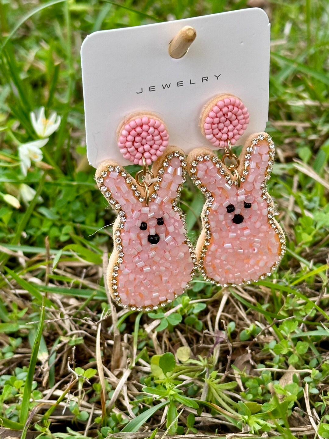Easter Bunny Earrings, Pink Peeps Earrings, Rabbit Earrings, Easter ...