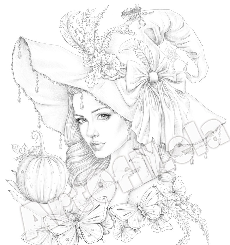 Coloring Page to Download, Printable Adult Coloring Pages, Grayscale ...