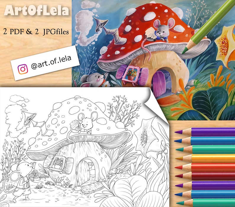 Coloring Pages to Download, Printable Adult Coloring Illustrations ...