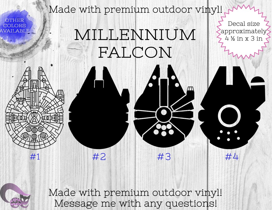 Star Wars Millennium Falcon Vinyl Decal - Etsy