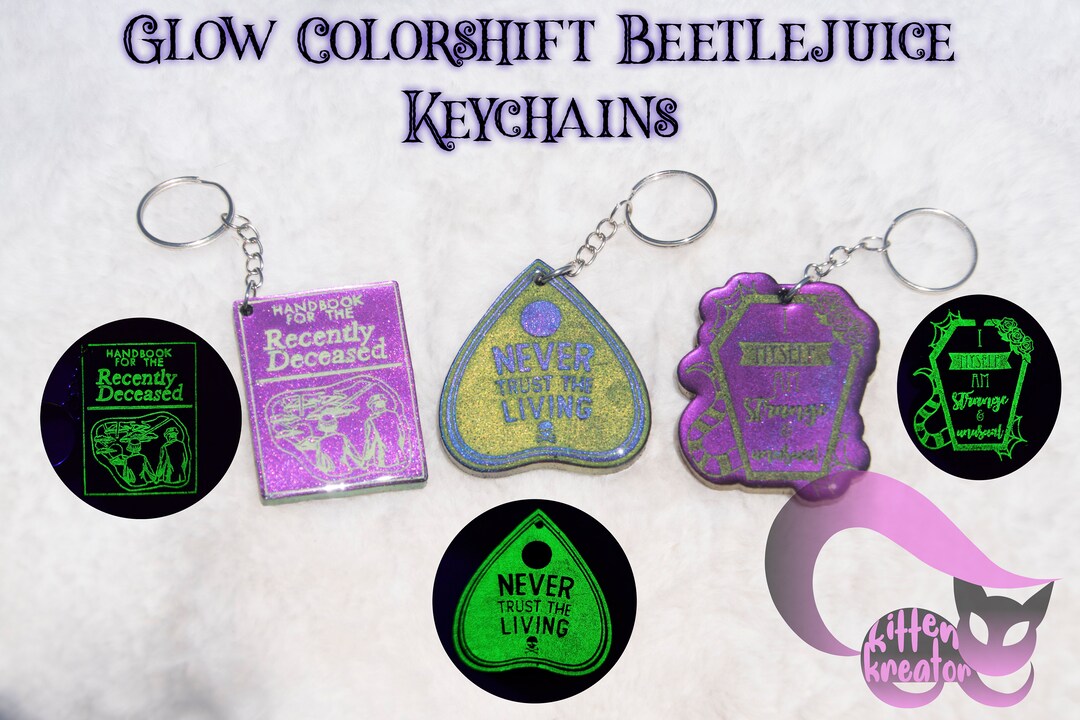 Beetlejuice Colorshift Glow Keychains - Etsy