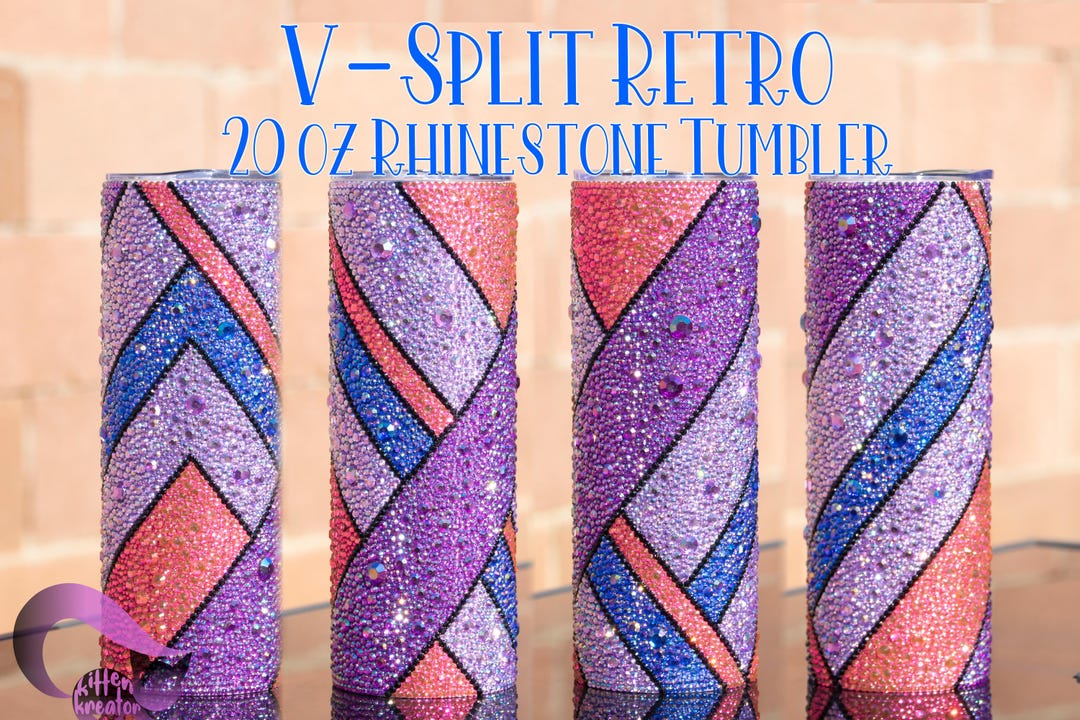 20 Oz V-split Retro Rhinestone Tumbler - Etsy