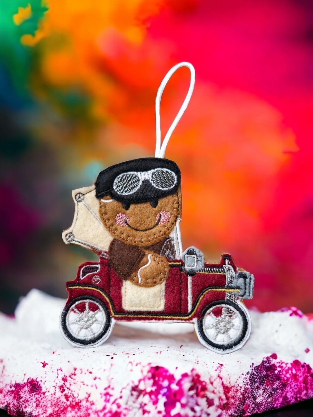 Gingerbread Man Driving a Vintage Car, Chitty Chitty Bang Bang, Present ...