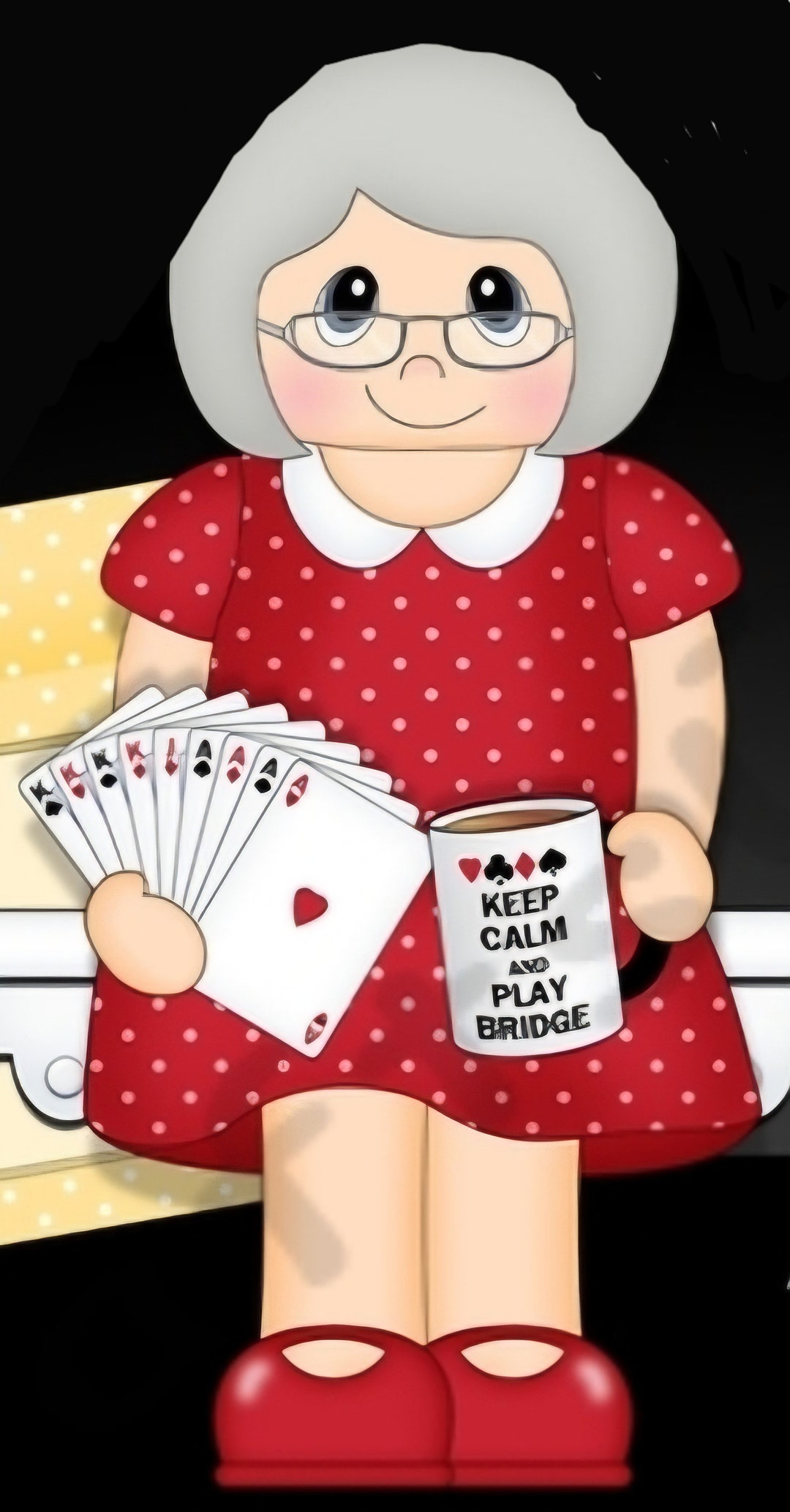 Bridge Card Player Birthday Card, Decoration, Keepsake, on the Shelf ...