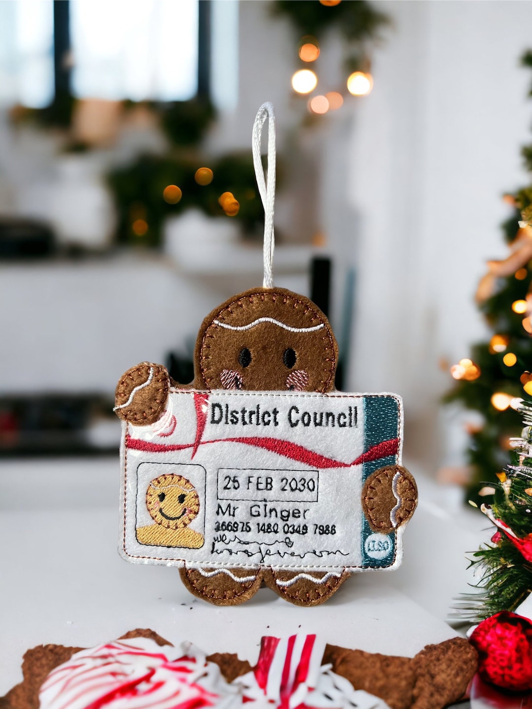 OAP Bus Pass Gingerbread Man Hanging Tree Decoration, Christmas ...