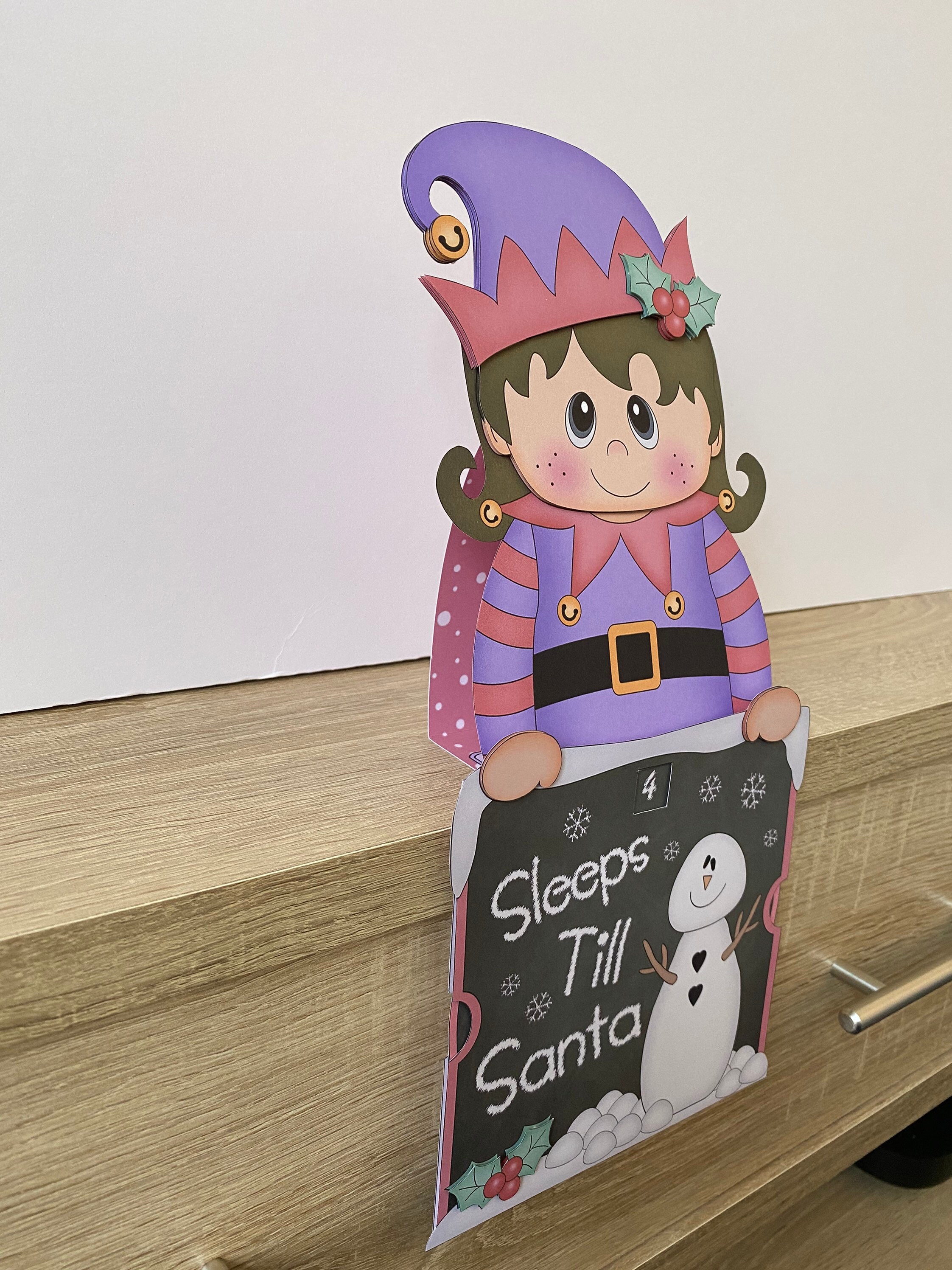 Elf Advent Card Christmas Countdown Girl Elf Christmas - Etsy UK