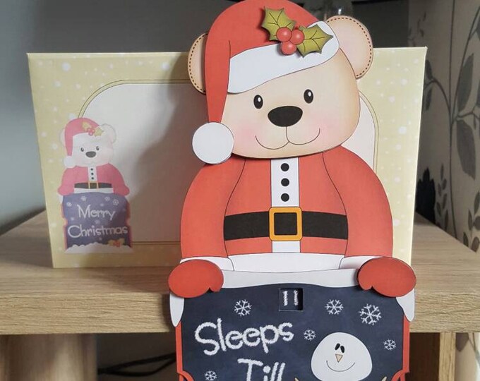 Teddy Bear Advent Card, Christmas Teddy Bear, Teddy, Cute, Card ...